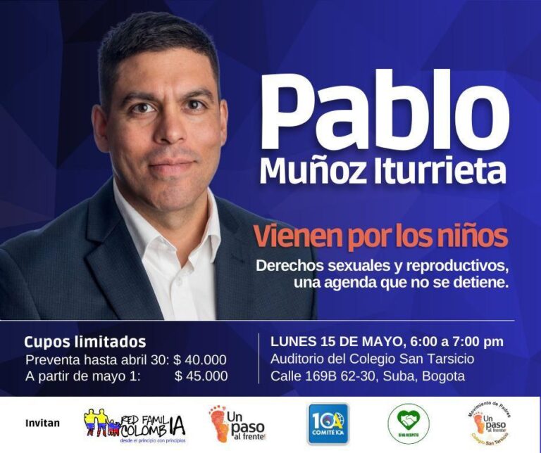 ¡Regístrate ya: Pablo Muñoz Iturrieta en Bogotá! - Red Familia ...